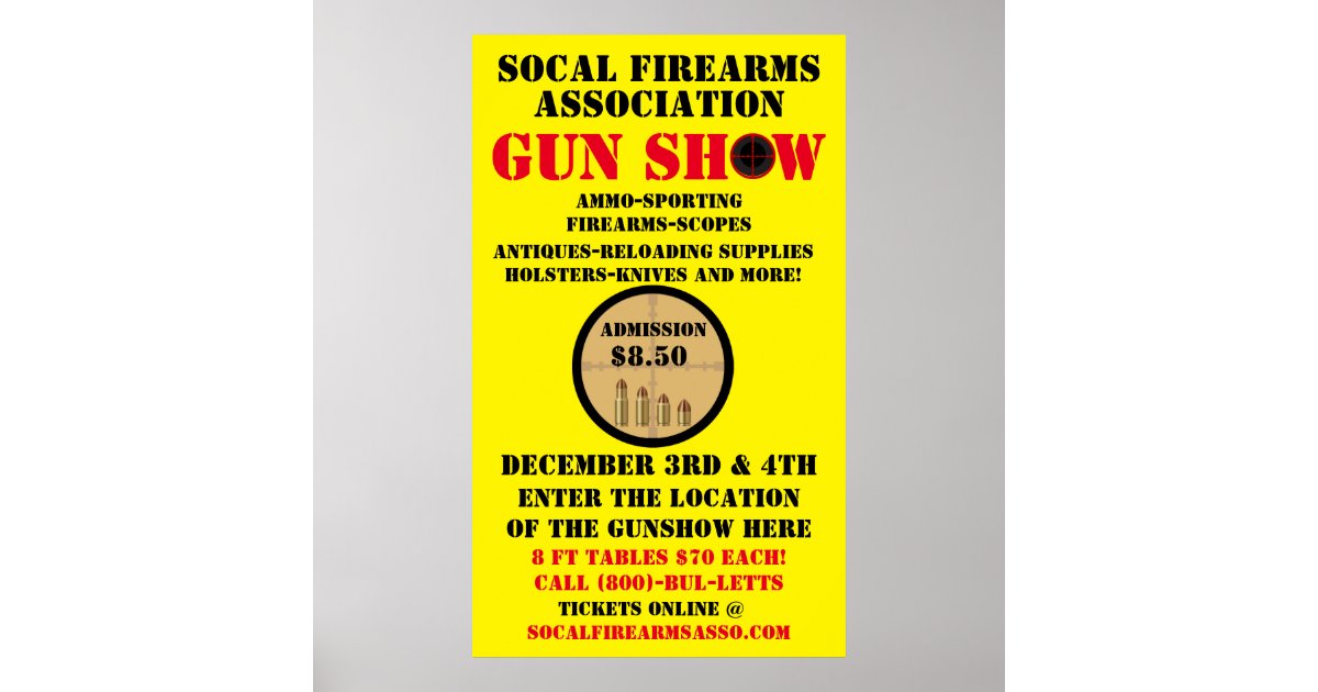 Customize Generic Gun Show Event Detailed Poster | Zazzle