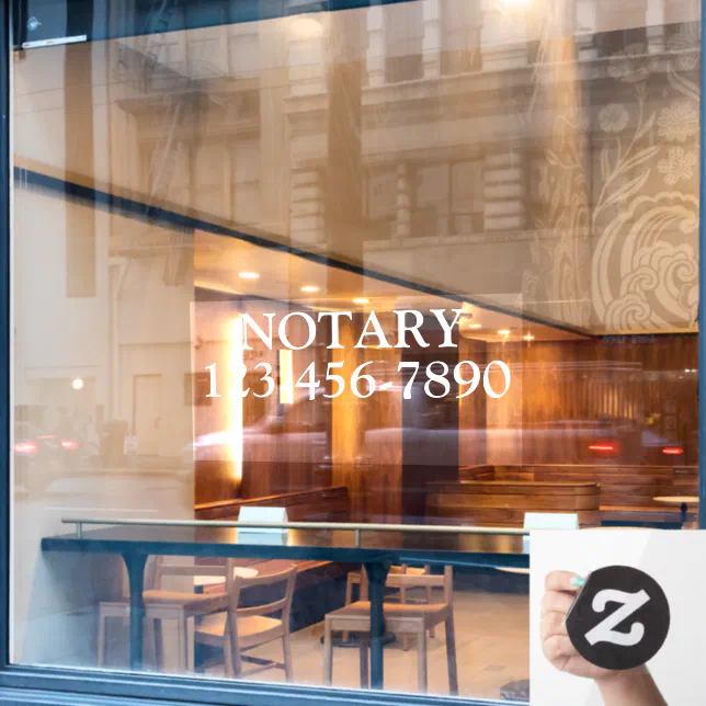 Customize Generic Notary Paralegal Business Window Cling | Zazzle