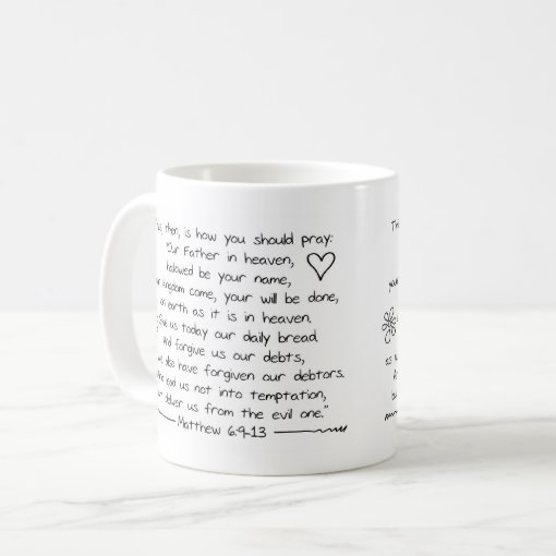 Customize Handwriting Bible Verse The Lords Prayer Coffee Mug | Zazzle