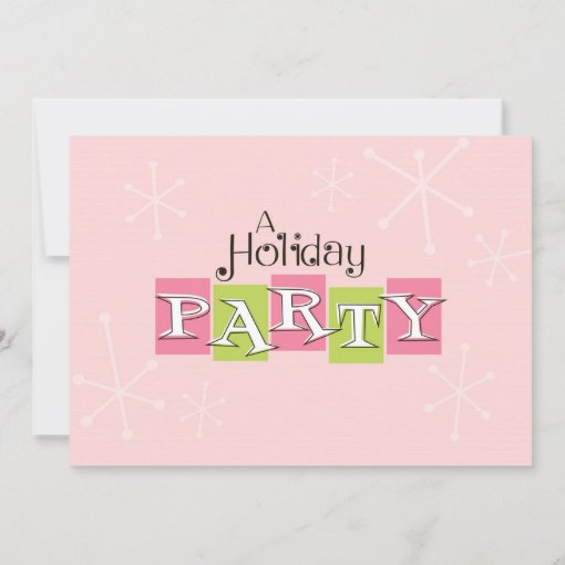 CUSTOMIZE IT -Atomic Retro Holiday Party Invite | Zazzle