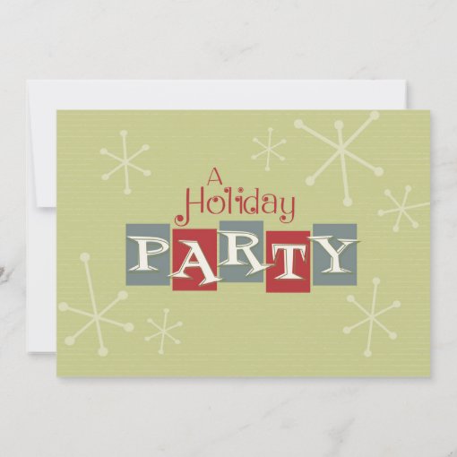 CUSTOMIZE IT - Atomic Retro Holiday Party Invite | Zazzle