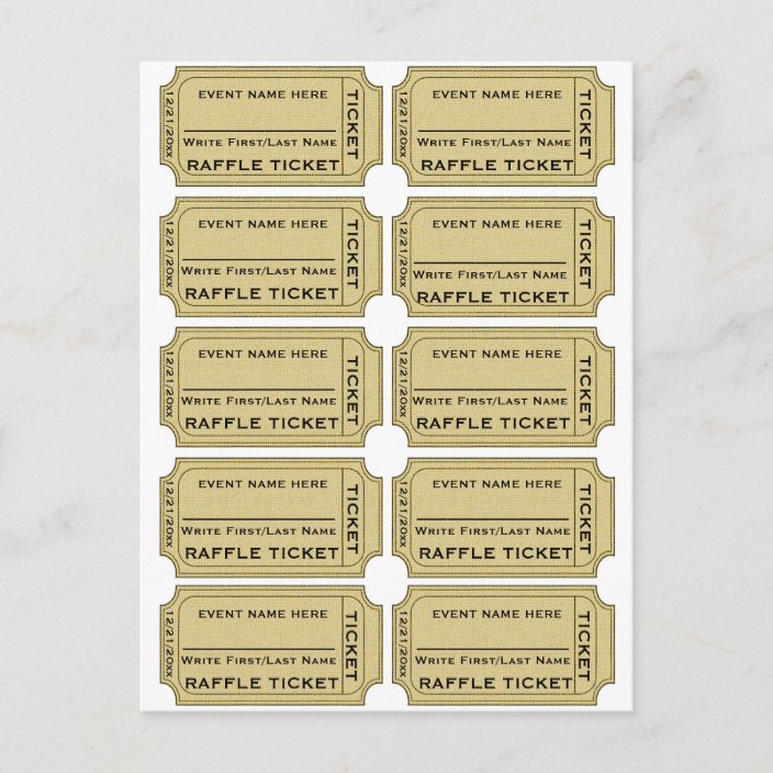 Customize It! Raffle Tickets Postcard | Zazzle