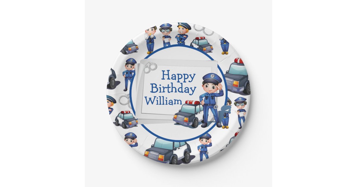 Customize Kids Policemen Paper Plates | Zazzle