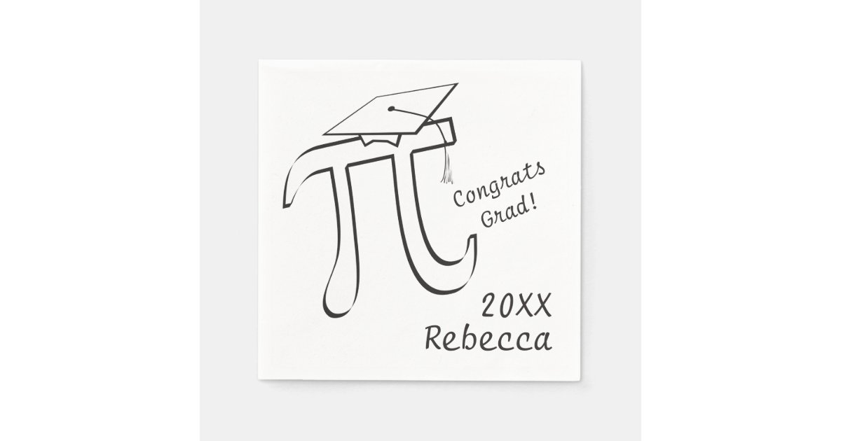 Customize Math Pi Graduation Paper Napkins | Zazzle
