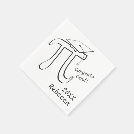 Customize Math Pi Graduation Paper Napkins | Zazzle