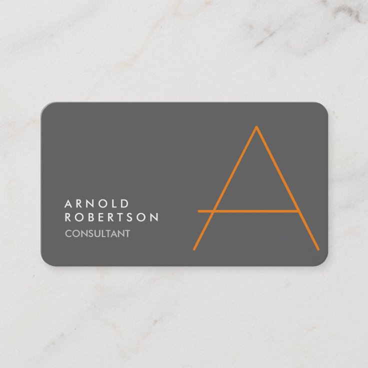 Customize Monogram Plain Gray Trendy Business Card | Zazzle