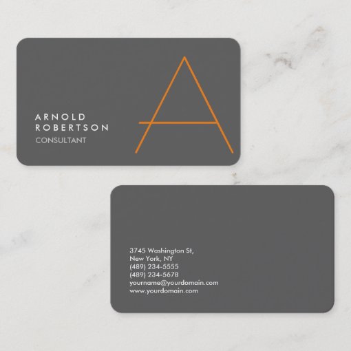 Customize Monogram Plain Gray Trendy Business Card | Zazzle