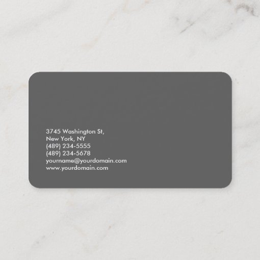 Customize Monogram Plain Gray Trendy Business Card | Zazzle