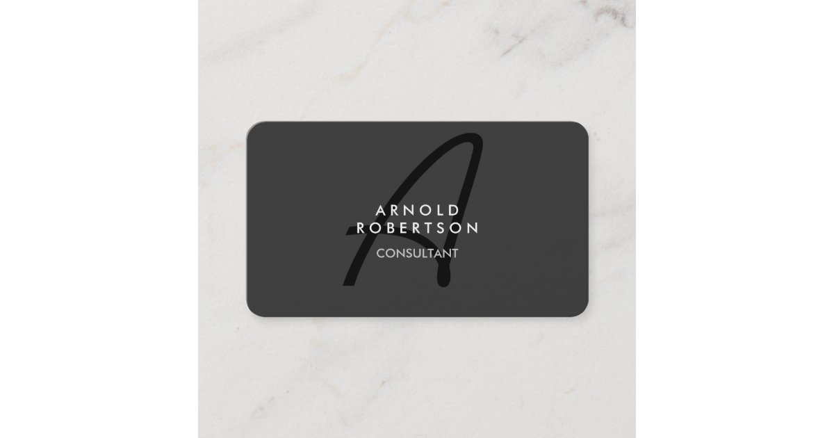 Customize Monogram Plain Gray Trendy Business Card | Zazzle