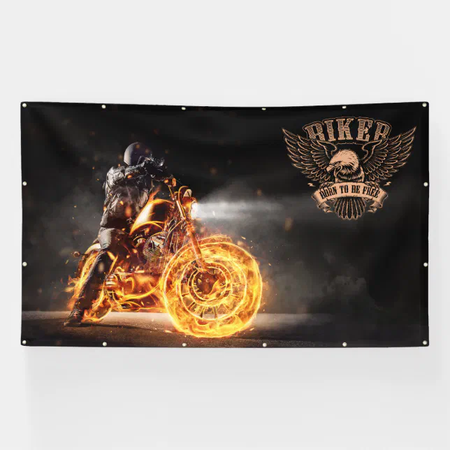 Customize Motorcycle Biker Repair Logo Wall Large Banner | Zazzle