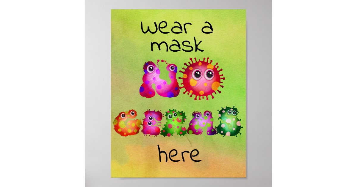 Customize no germs poster | Zazzle