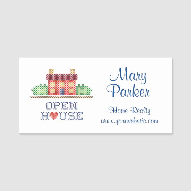 Customize Open House Pin Back Name Tag | Zazzle
