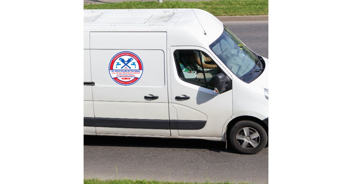 Customize Plumbing Contractor Business Window Sticker | Zazzle