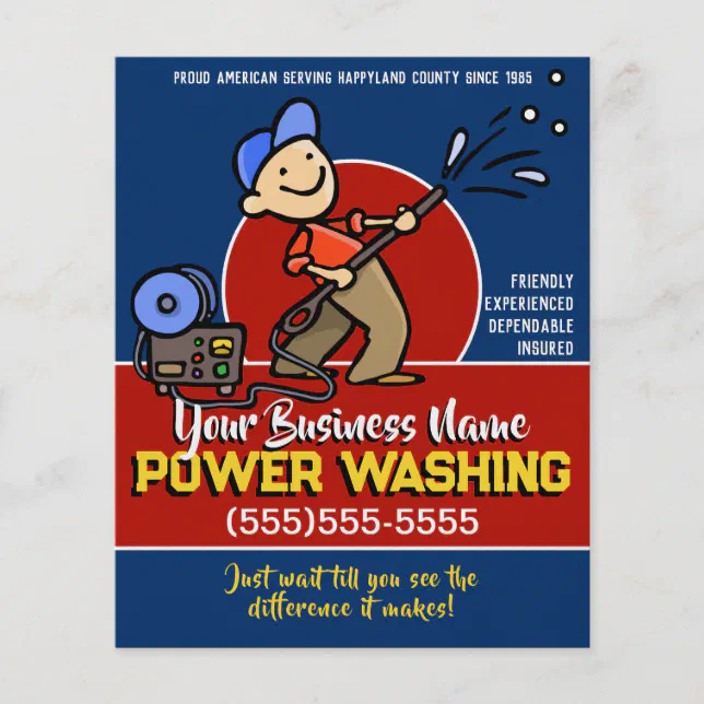 Customize. Pressure Cleaning Power Washing 2 sided Flyer | Zazzle