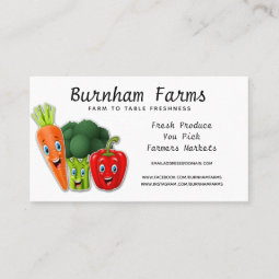 Customize Produce Vegetable Farm Business Card | Zazzle