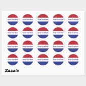 customize red, white and blue design classic round sticker | Zazzle