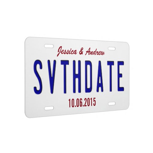Customize Save The Date License Plate | Zazzle