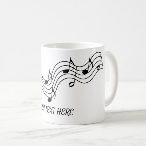 Customize Simple Black White Music Notes Coffee Mug | Zazzle