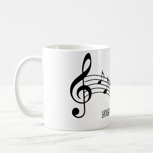 Customize Simple Black White Music Notes Coffee Mug | Zazzle