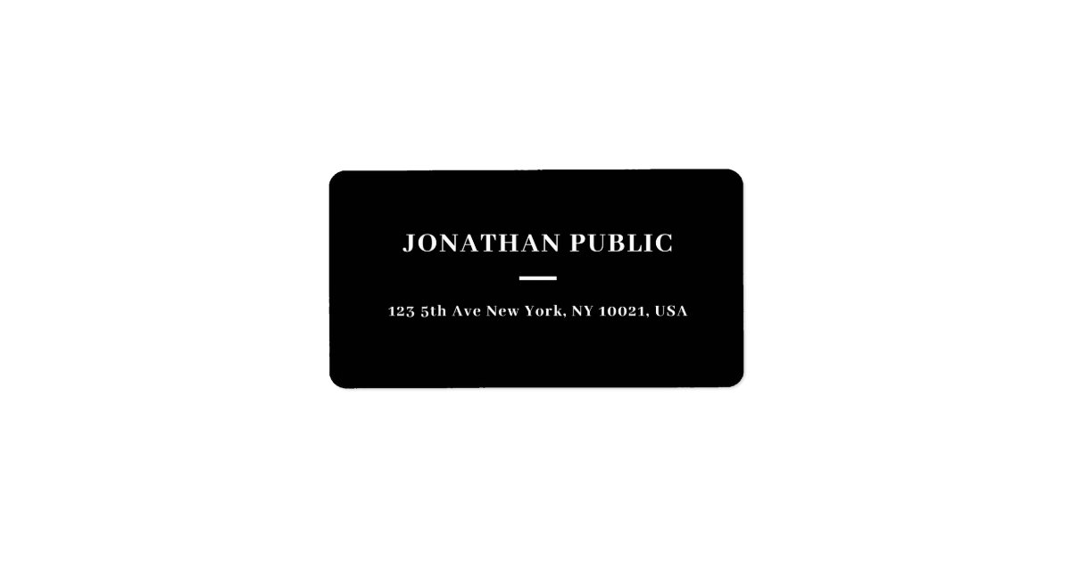 Customize Simple Template Black And White Address Label | Zazzle
