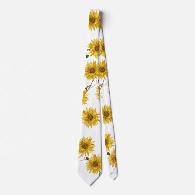 Customize Sunflower Party Neck Tie | Zazzle