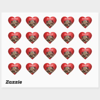 Customize Sweetest Day Chocolate Chipmunk Heart Sticker | Zazzle