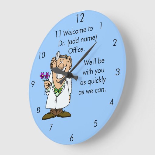 Customize Text Dr.'s Office Clock | Zazzle
