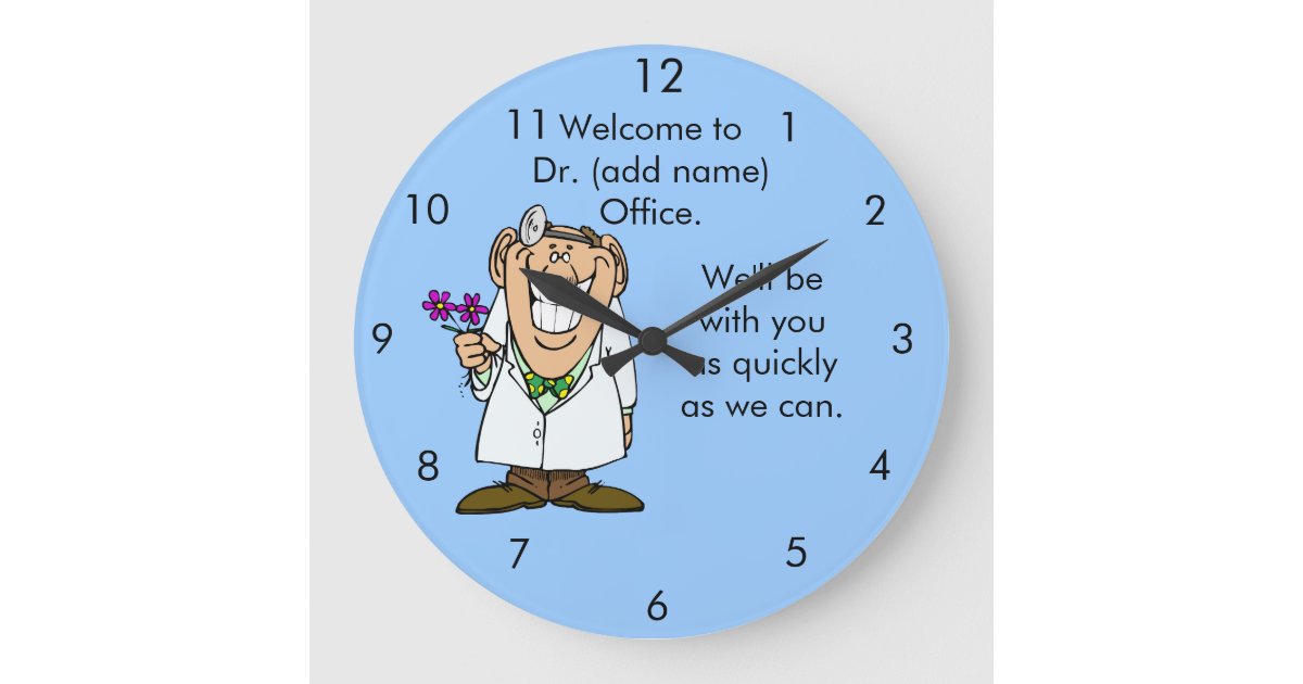 Customize Text Dr.'s Office Clock | Zazzle