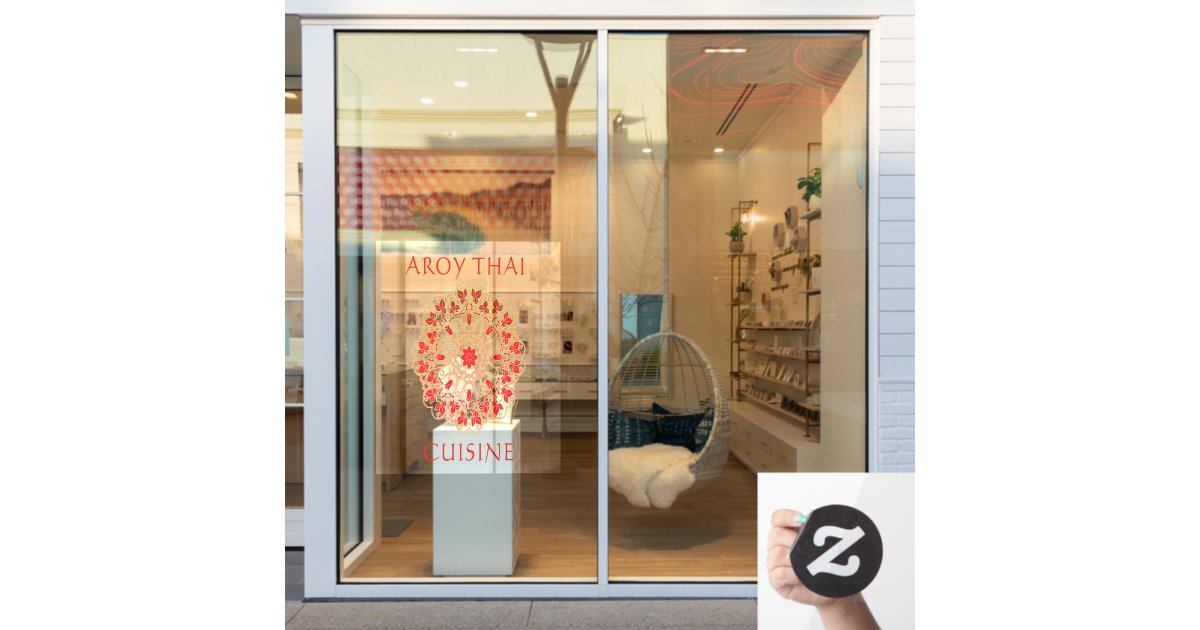 Customize Thai Restaurant Front Advertising Window Cling | Zazzle