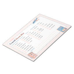 CUSTOMIZE Travel Checklist Notepad | Zazzle