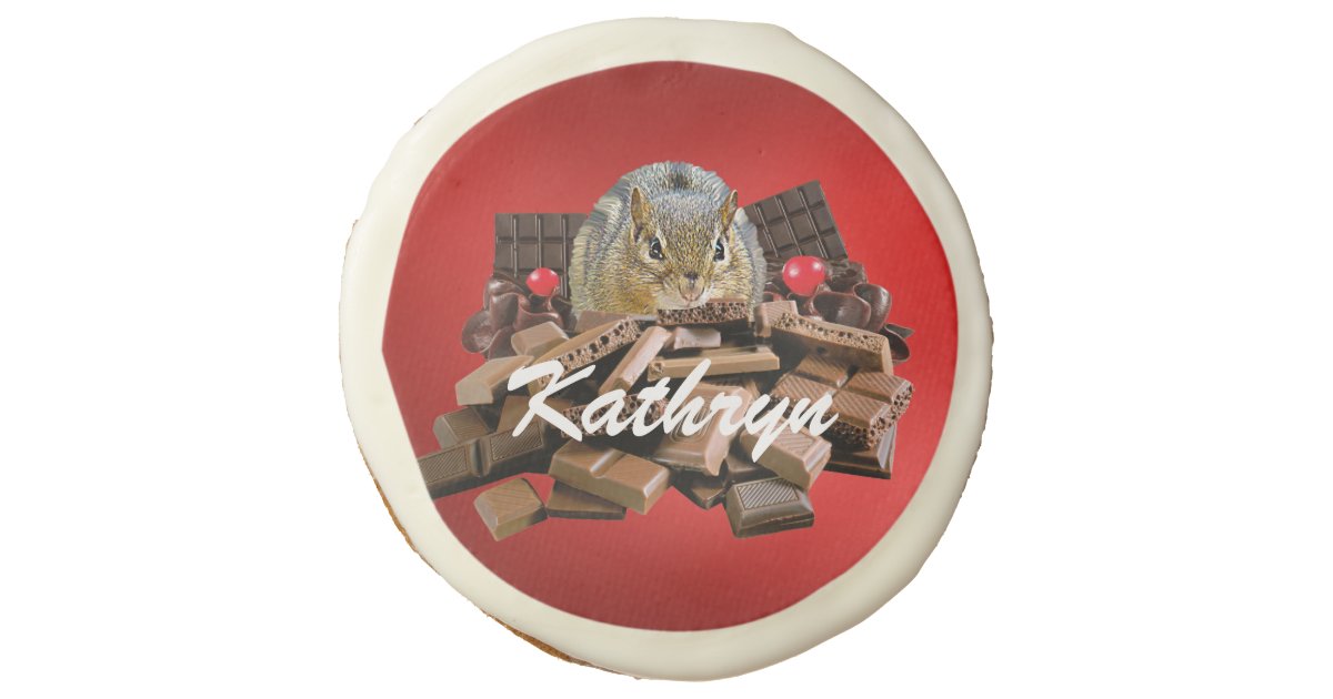 Customize Valentine’s Day Chocolate Chipmunk Sugar Cookie | Zazzle