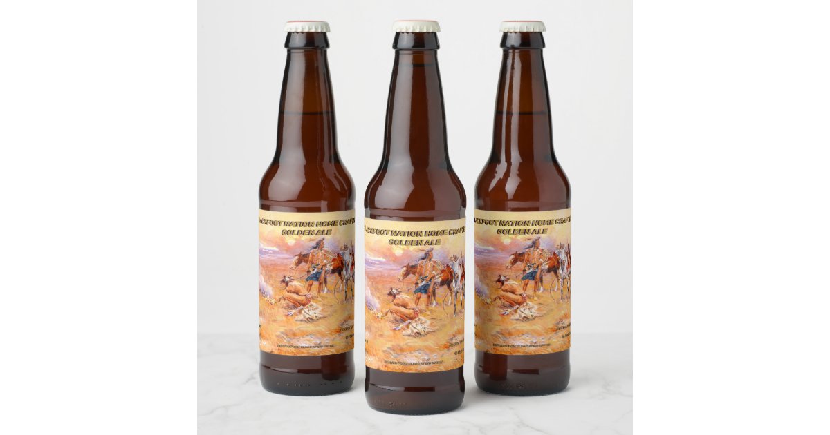 Customize Vintage Blackfeet Native Tribe Crafted Beer Bottle Label | Zazzle
