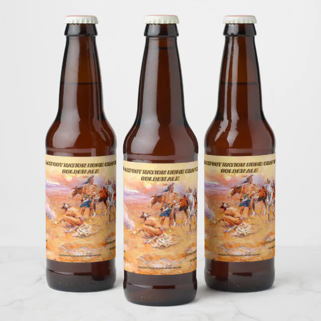 Customize Vintage Blackfeet Native Tribe Crafted Beer Bottle Label | Zazzle