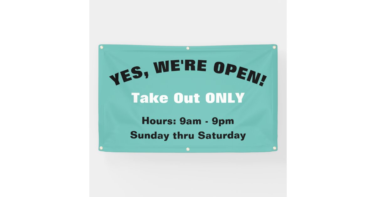 Customize We're Open Take Out Only Outdoor Sign | Zazzle