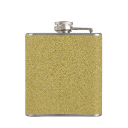 Customize With Name - Trendy Glitter Gold Flask | Zazzle