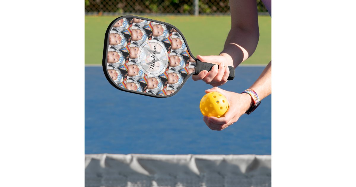 Customize with Your custom photo pattern Monogram Pickleball Paddle ...
