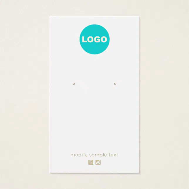 Customize With Your Logo Earring Display Card | Zazzle
