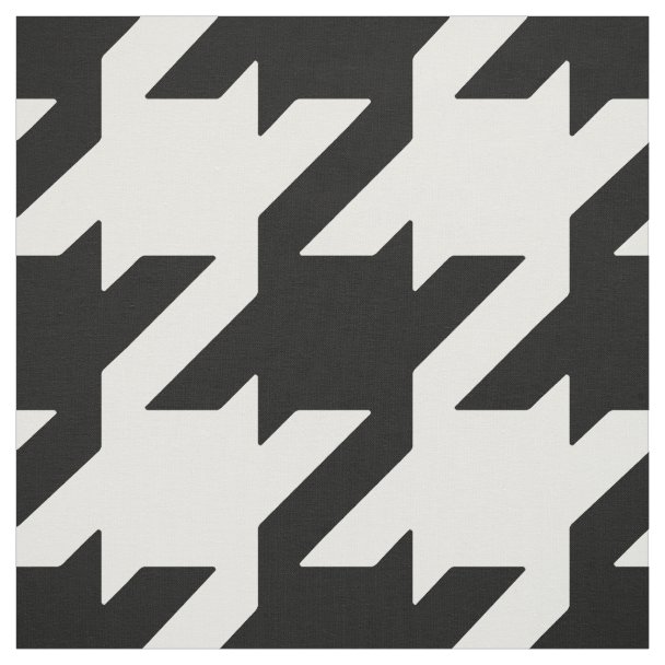 Black and White Houndstooth Fabric | Zazzle.com
