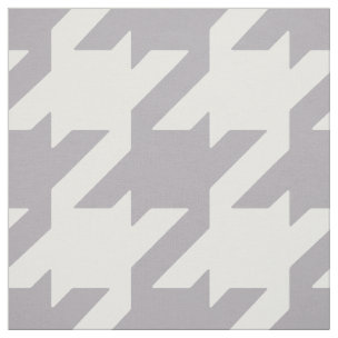 Gray White Houndstooth Pattern Fabric | Zazzle