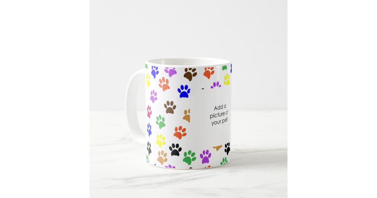 Customize Your Own Pet Picture Paw Print Mug | Zazzle