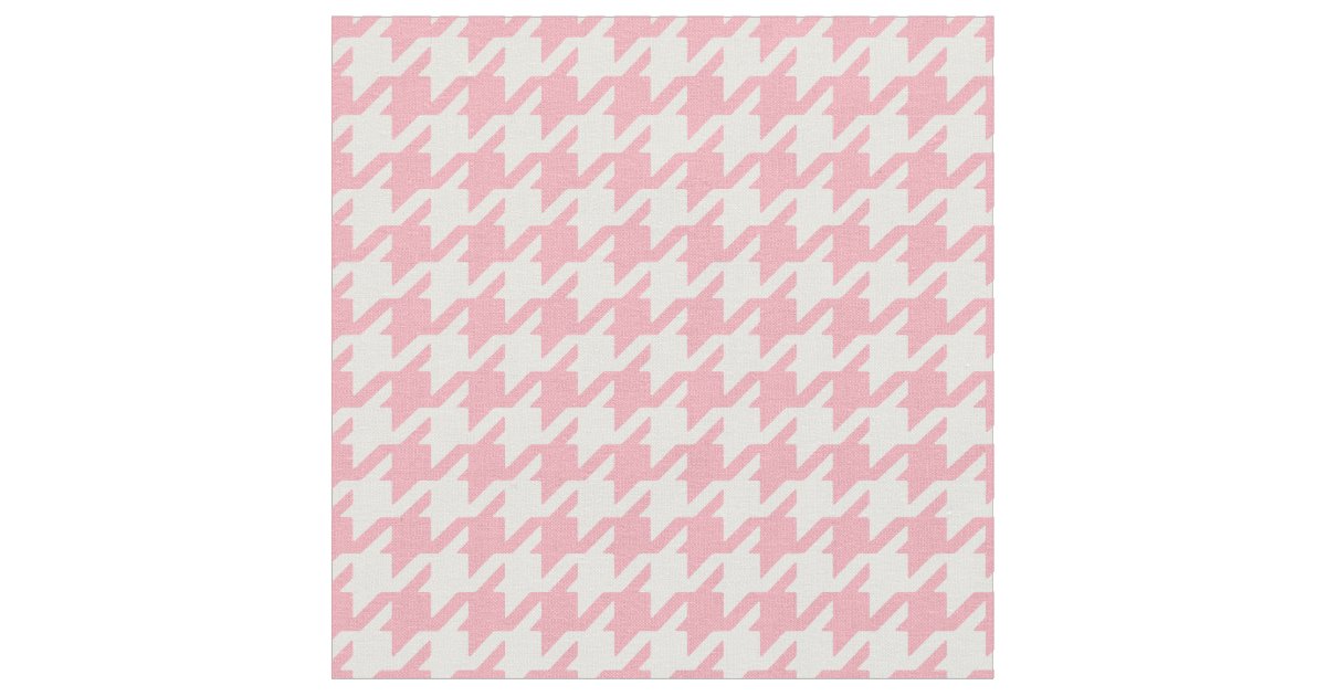 Customize your own pink houndstooth pattern fabric | Zazzle