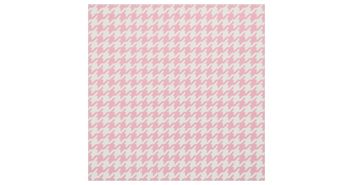 Customize your own pink houndstooth pattern fabric | Zazzle