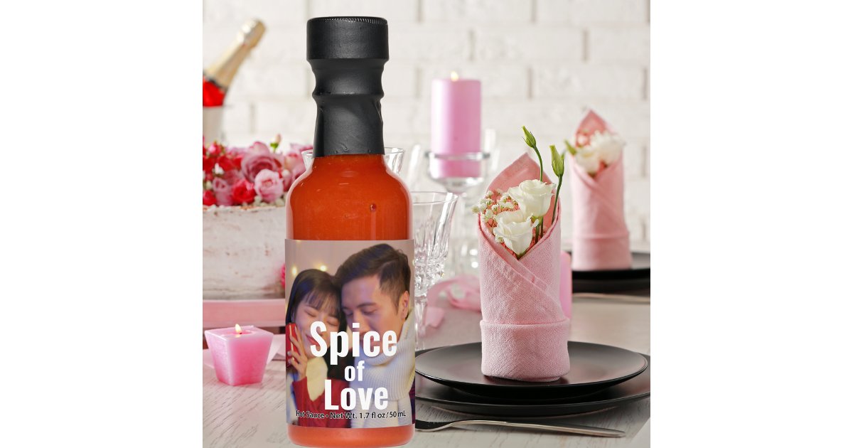 Customize Your Own Spice of Love Wedding Photo on Hot Sauces | Zazzle