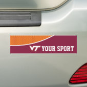 Customize Your Sport Virginia Tech Bumper Sticker | Zazzle