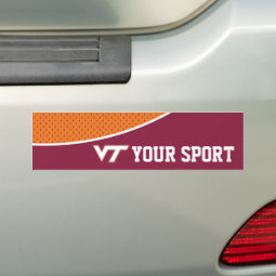 Customize Your Sport Virginia Tech Bumper Sticker | Zazzle