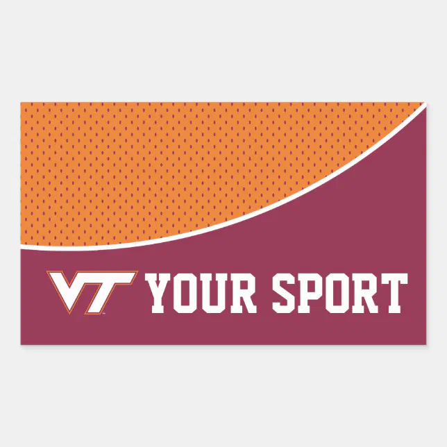 Customize Your Sport Virginia Tech Rectangular Sticker | Zazzle