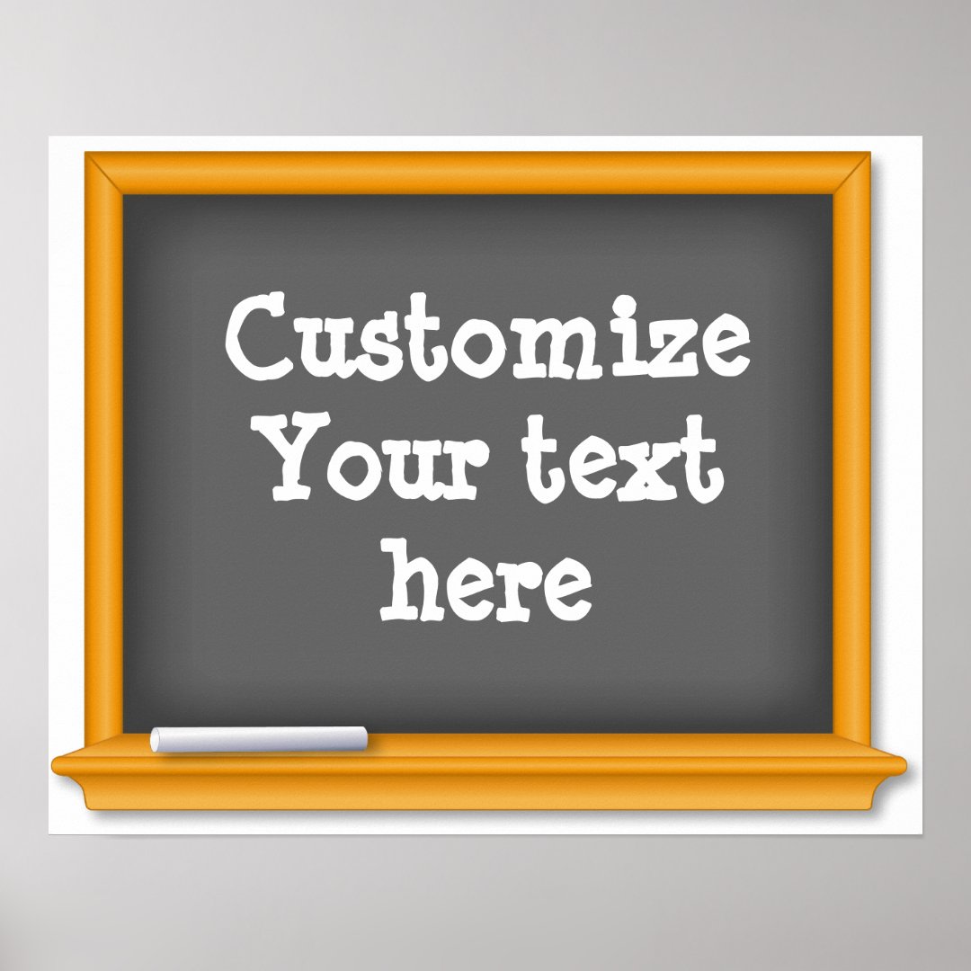 Customize Your Text Chalkboard Poster | Zazzle