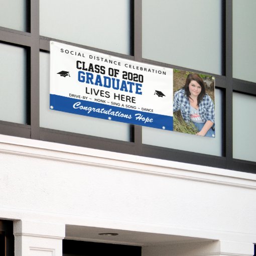 Customized 2021 Blue Graduation Banner | Zazzle