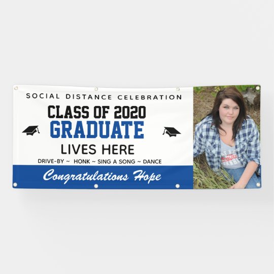 Customized 2021 Blue Graduation Banner | Zazzle.com