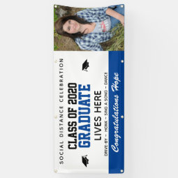 Customized 2021 Blue Graduation Banner | Zazzle
